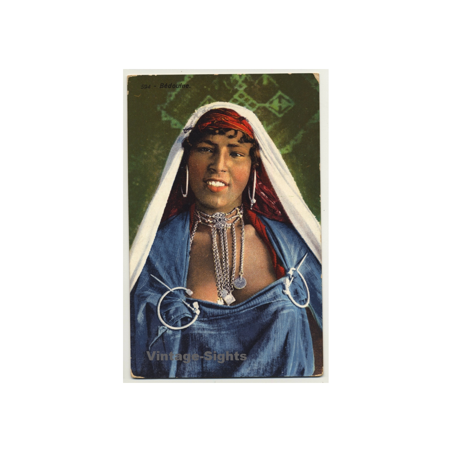 Lehnert & Landrock: Bédouine - 594 (Vintage Postcard ~1910s/1920s)