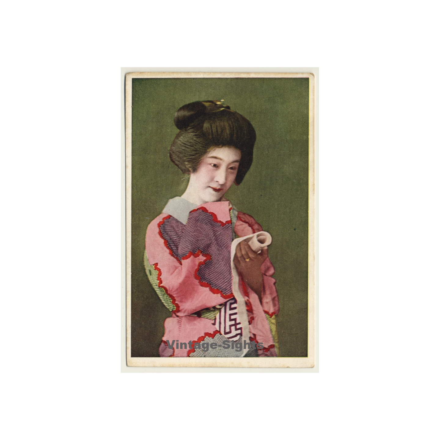 Japan: Geisha In Traditional Kimono / Keigi Shimada (Vintage PC ~1920s ...