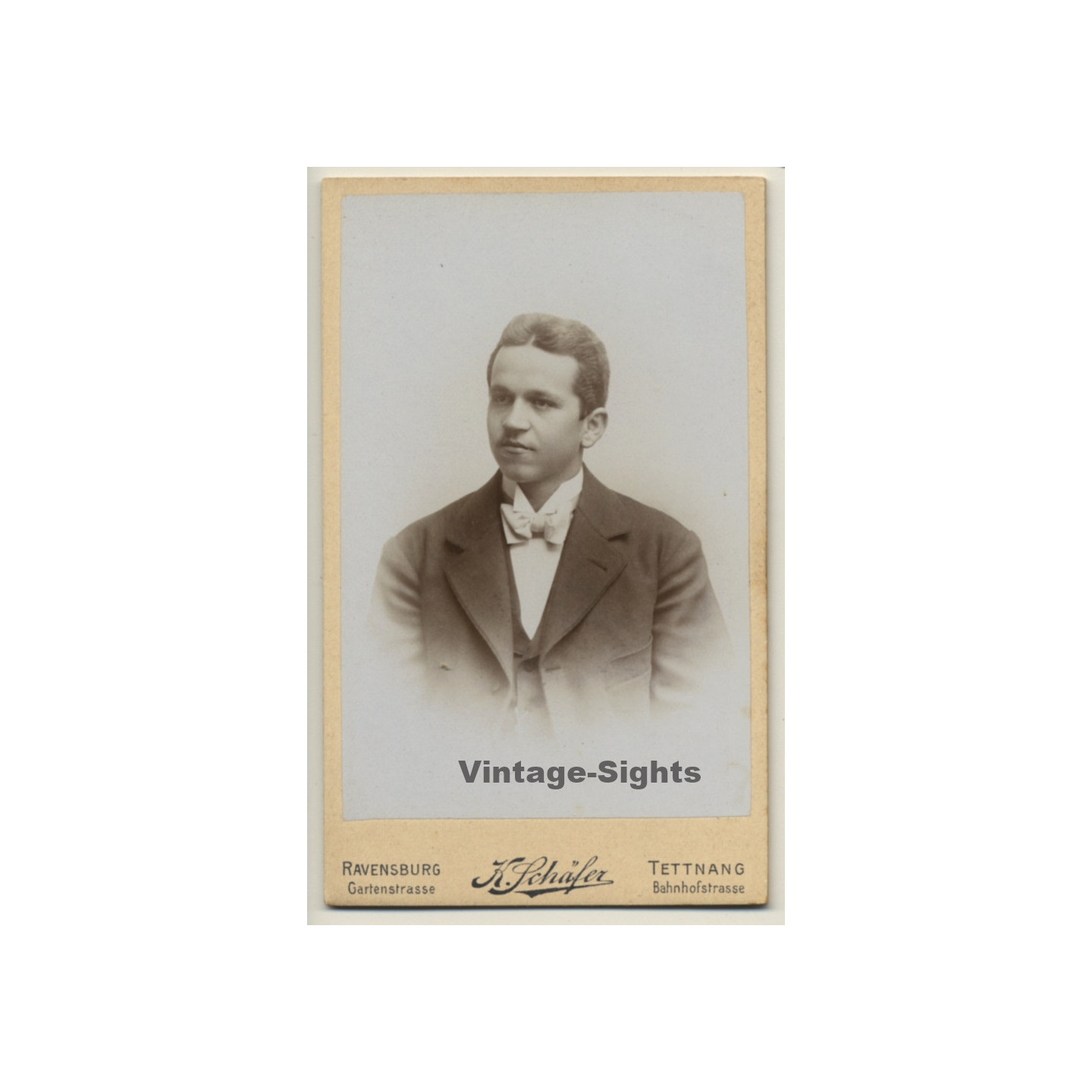 K.Schäfer / Ravensburg: Young Man - Suit - Bow (Vintage CDV / Carte De ...