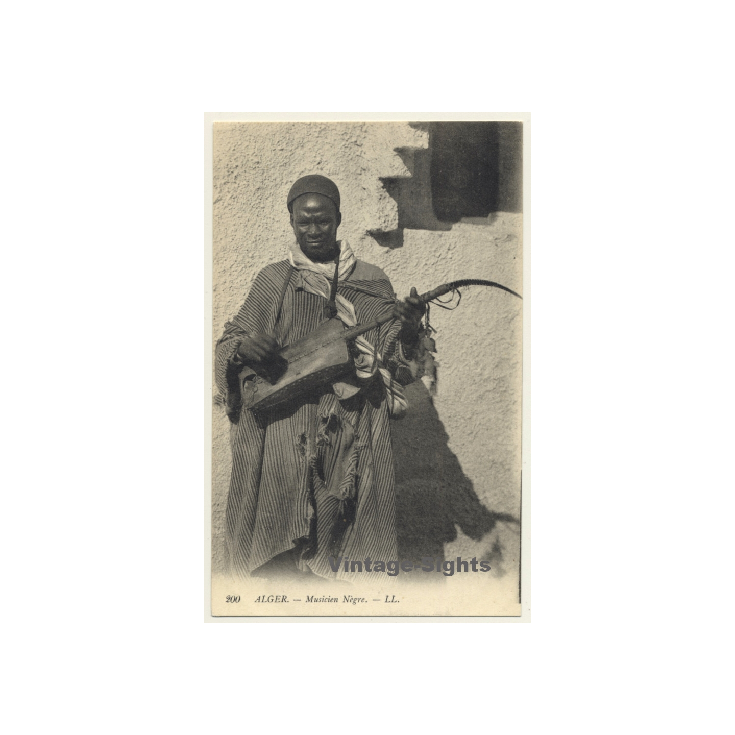 Algeria: Native Musician / Gimbri - Gnawi - Ethnic (Vintage PC 1909)