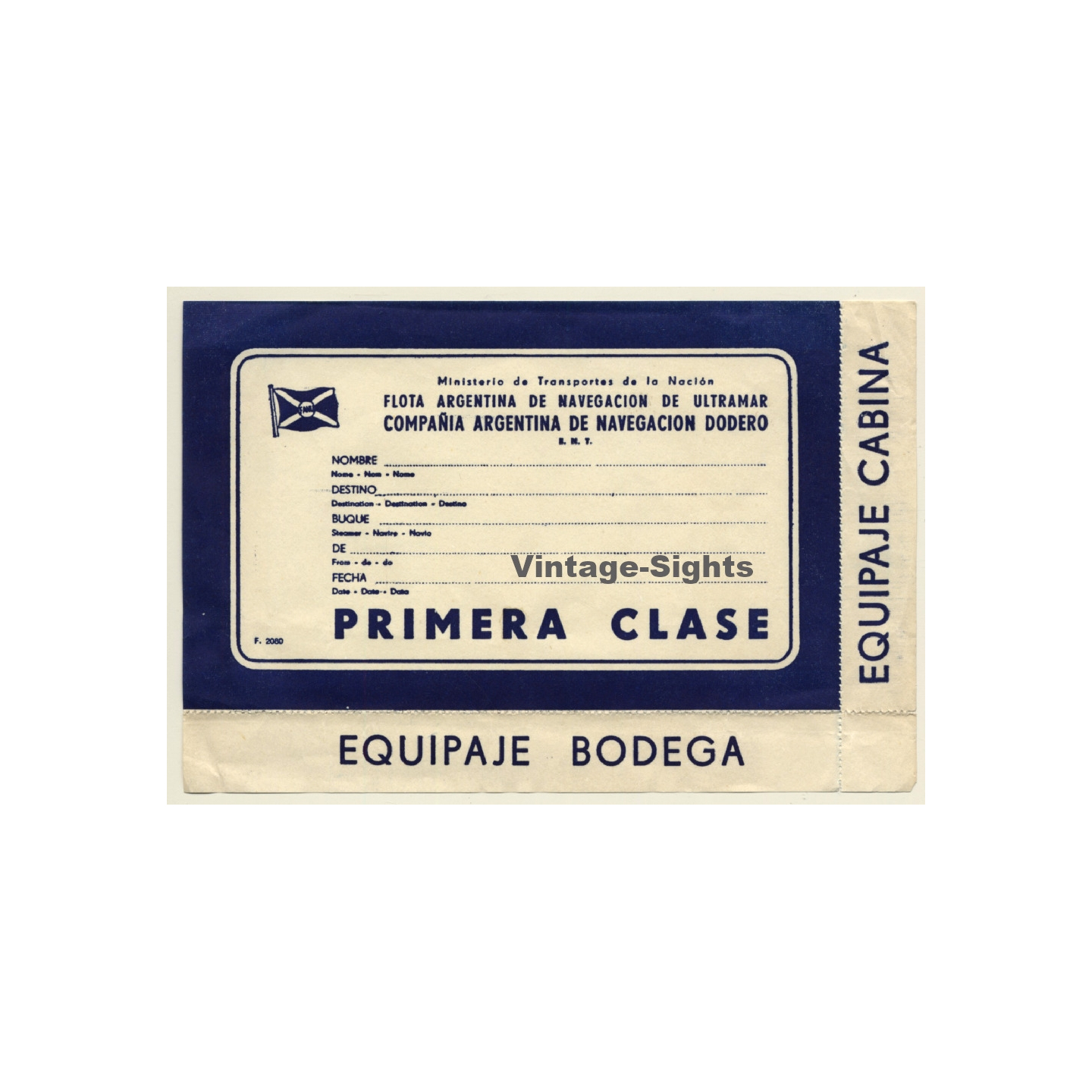 Flota Argentina De Navegacion De Ultramar 1st Class (Vintage Shipping ...