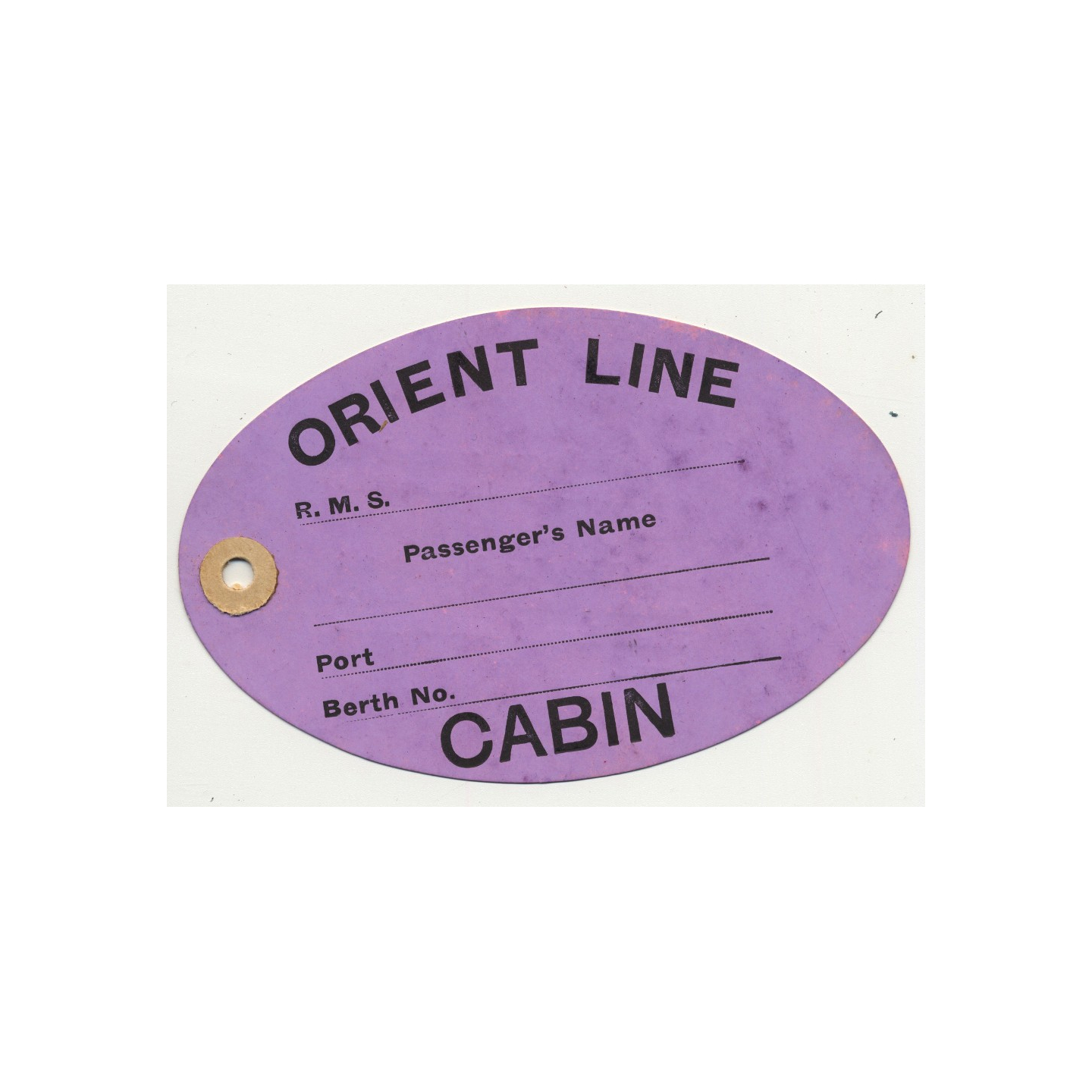 Orient Line R.M.S. / Cabin (Vintage Shipping Line Luggage Tag / Label)