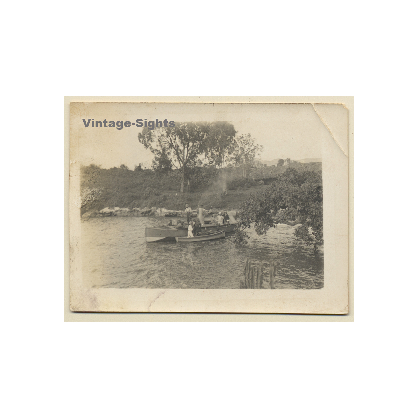 Congo Belge: Small Steam Boat & Dinghy / Colonial Expedition (Vintage ...