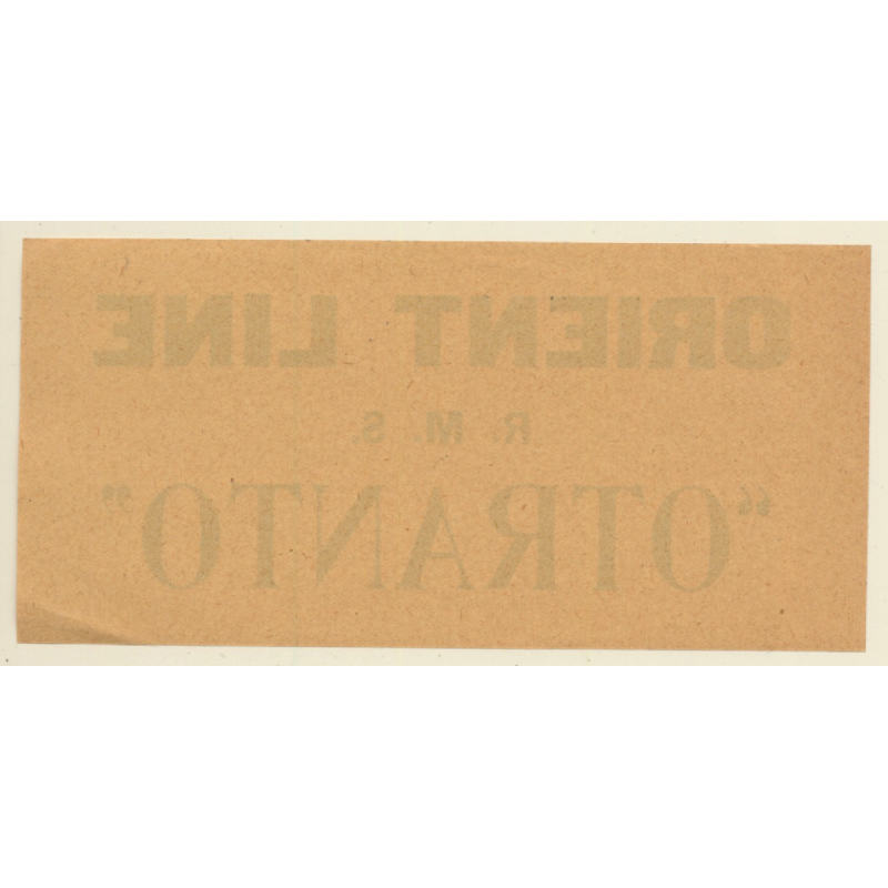 R.M.S. 'Otranto' Orient Shipping Line (Vintage Luggage Label ~1930s/1940s)