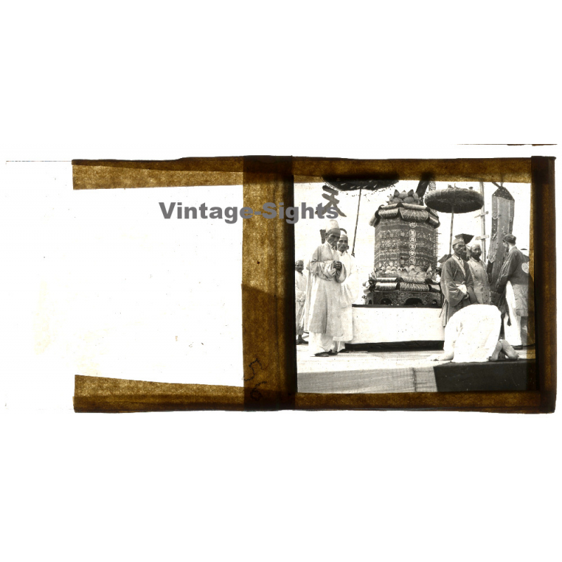 Indochina: Buddhist Ceremony *1 / Monks - Prayer Wheel (Vintage Glass ...